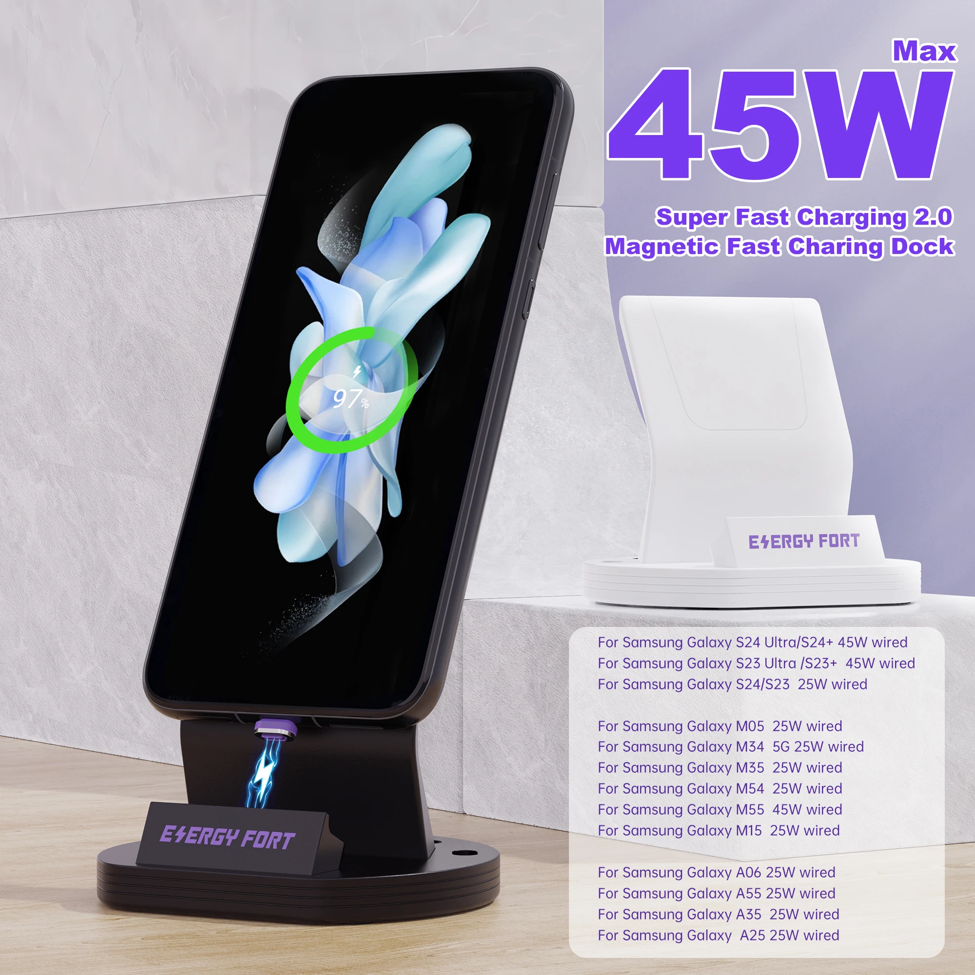 Магнитная зарядная док-станция PD3.1 240 Вт для Xiaomi Redmi Huawei ...