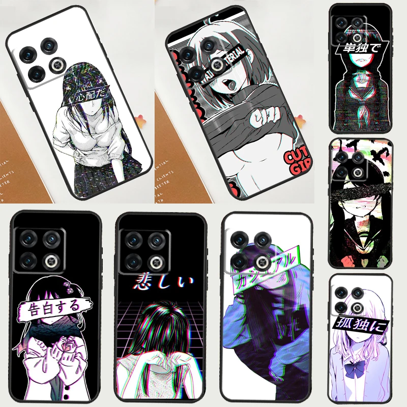 Чехол с изображением грустной девушки из японского аниме для OnePlus ...
