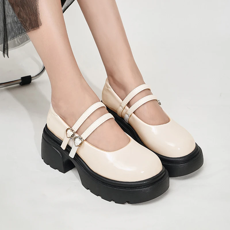 Туфли Мэри Джейн на высоком каблуке с сердечком и пряжкой, женские ...