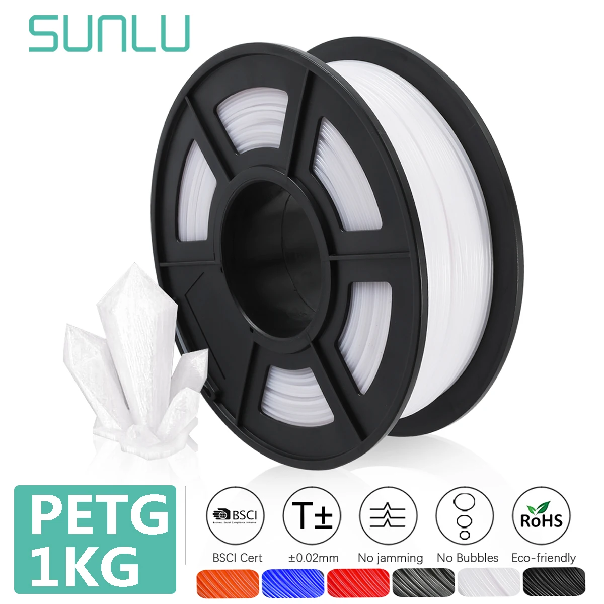 Sunlu 1.75mm 1kg Petg 3d Printer Filament 2.2lbs For 3d Fdm Printer ...