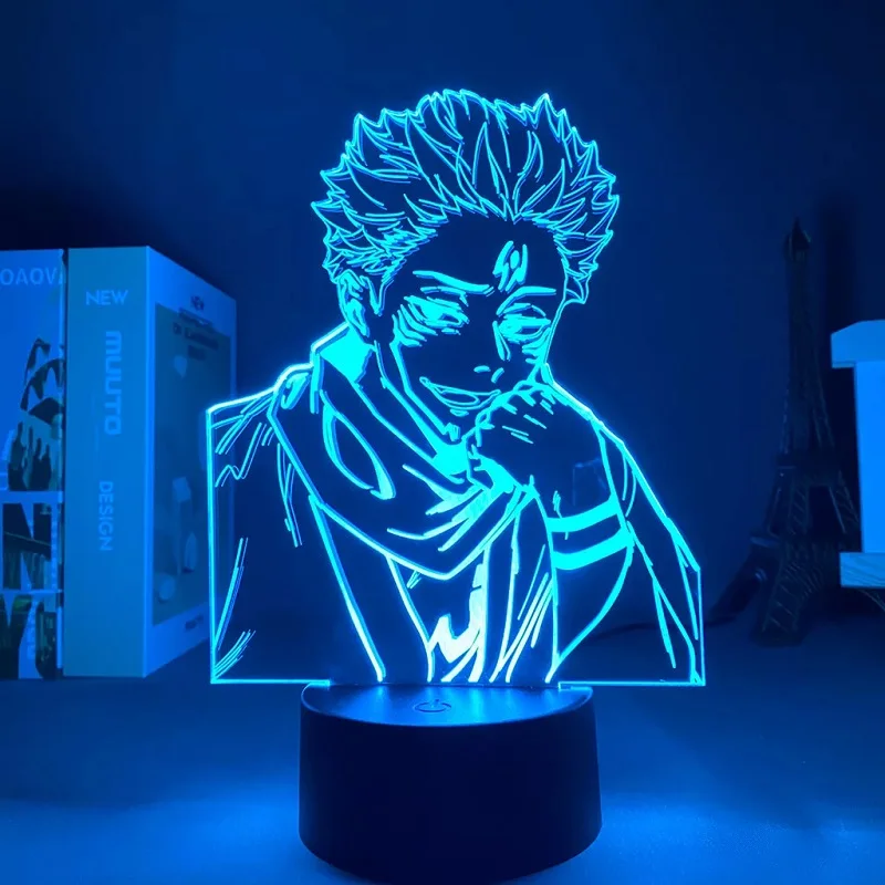 Jujutsu Kaisen 3D LED Lamp Anime Figure Yuji Itadori Ryomen Sukuna RGB ...