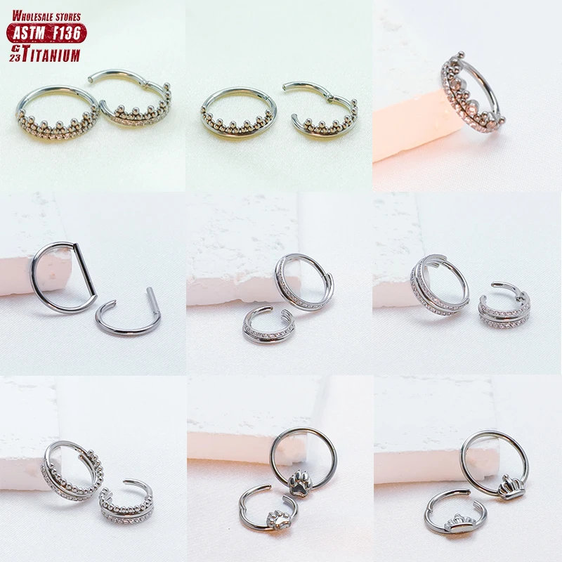 Титановое кольцо-кликер для пирсинга ASTM F136 16г | AliExpress