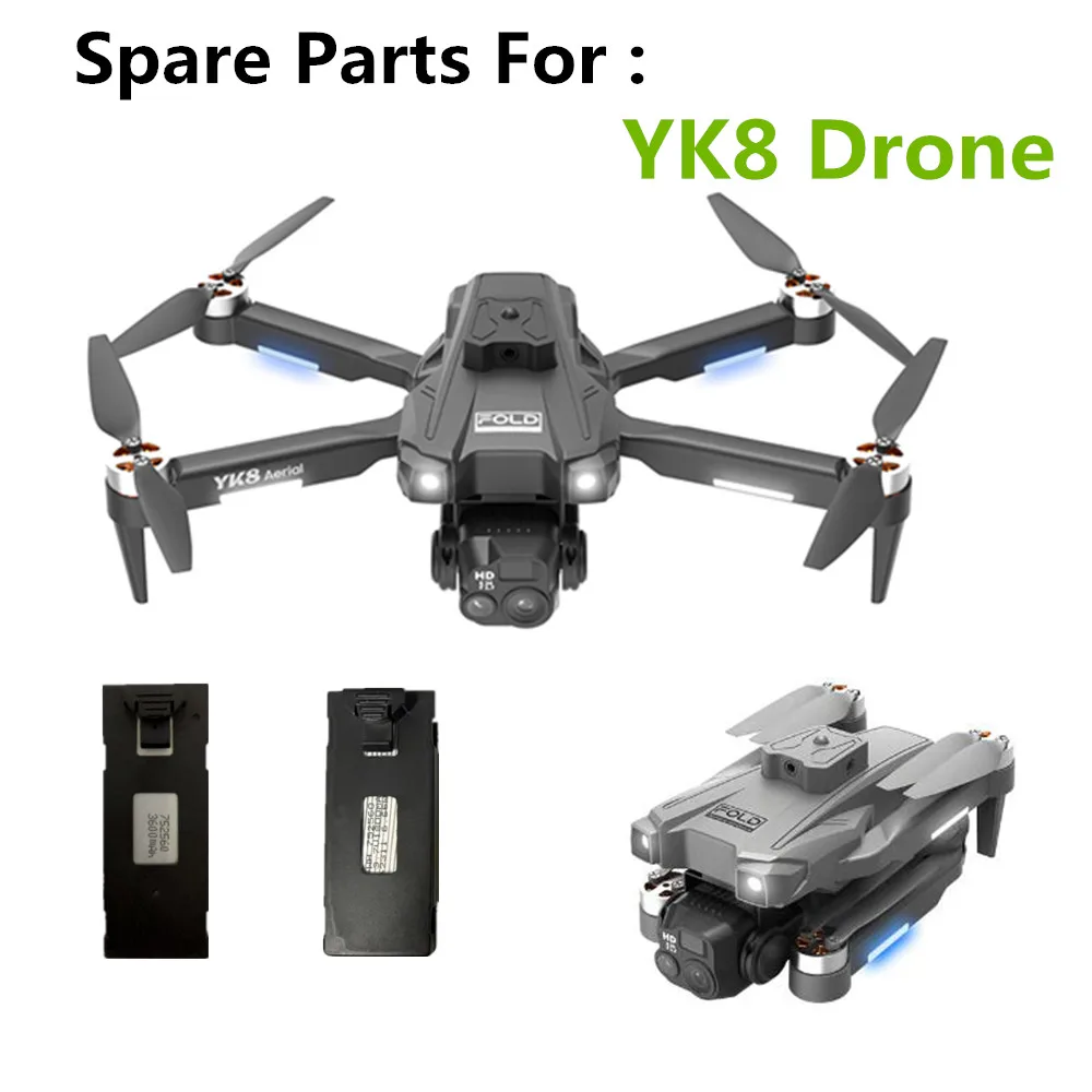 Аккумулятор для дрона YK8, 3,7 в, 1800 мА · ч, 3600 мА · ч, пропеллер ...