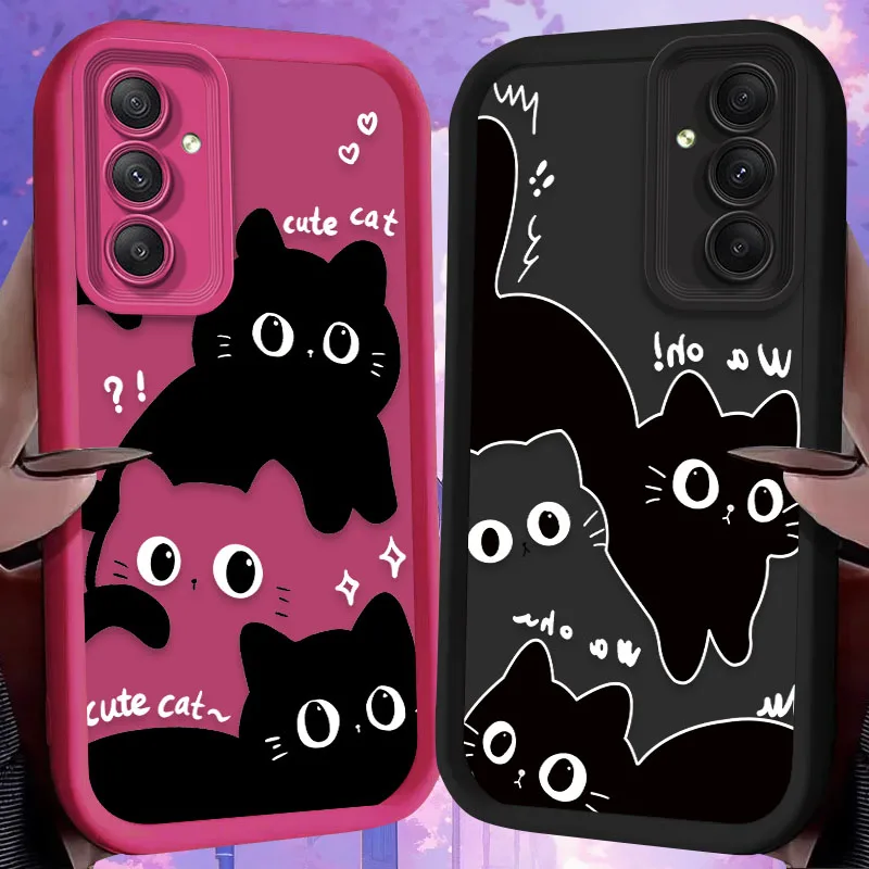 Cartoon Lovely Big Eye Cat Soft Silicone Case for Samsung Galaxy S25 ...