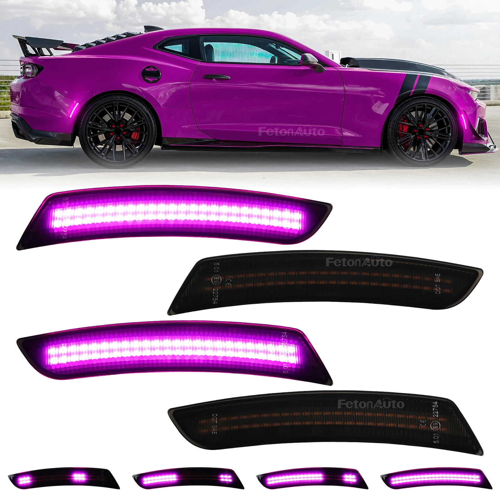 Для Chevy Camaro 2016-2023, объектив Дымчатого цвета, передняя, желтая ...