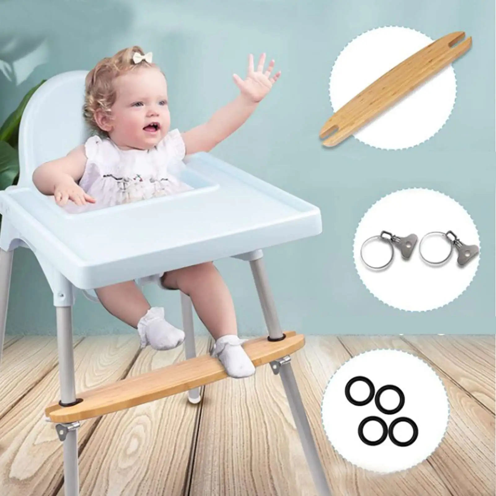 Bamboo Foot Rest Adjustable Baby Highchair Foot Rest Bamboo Baby ...