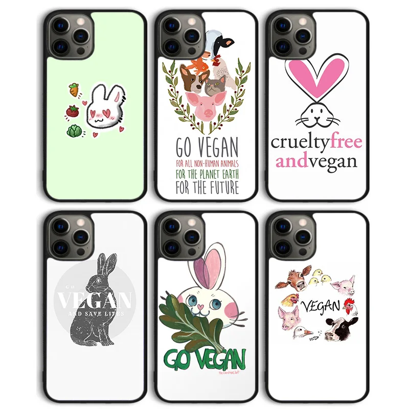 VEGAN QUOTES Rabbit LOVE VEGGIE Phone Case For iPhone 16 15 SE2020 14 ...