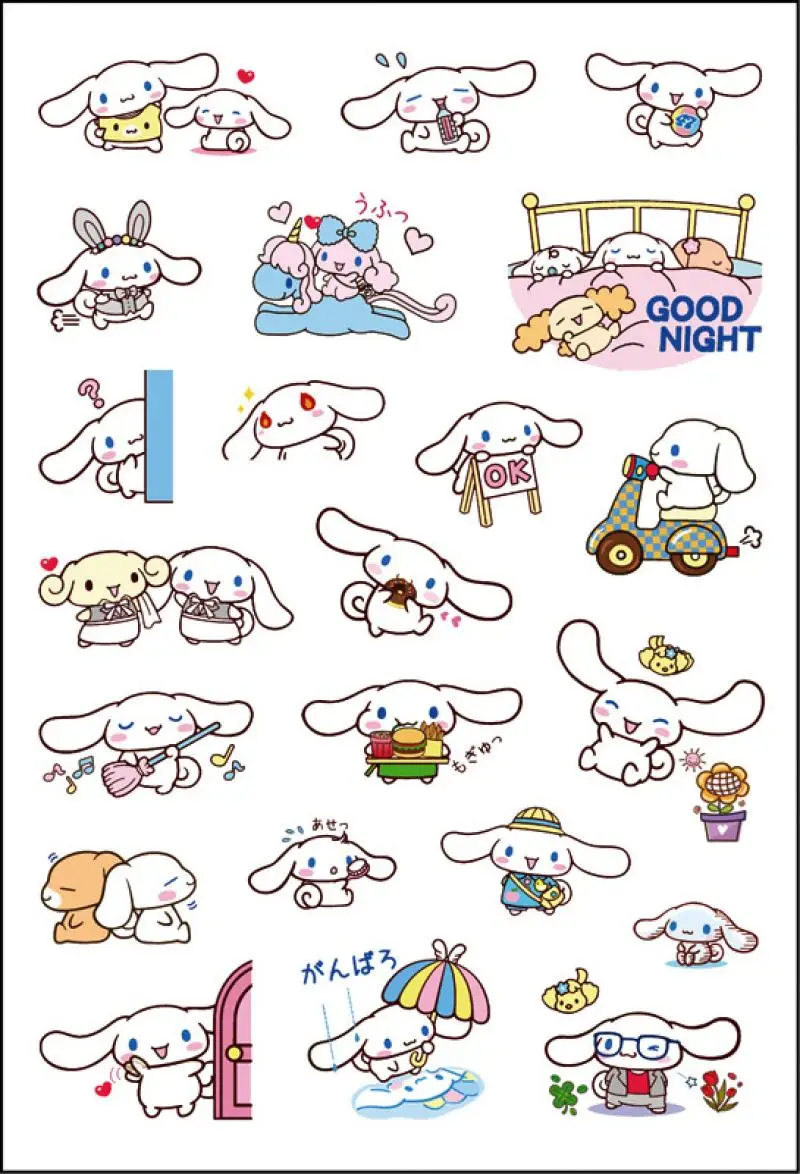 Kawaii Cinnamoroll Sanrioed Anime Stickers Aesthetic Decals Cute ...