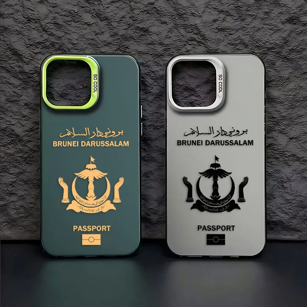 Brunei Passport Phone Case For iPhone 16 15 14 13 12 11 mini Pro Max X ...