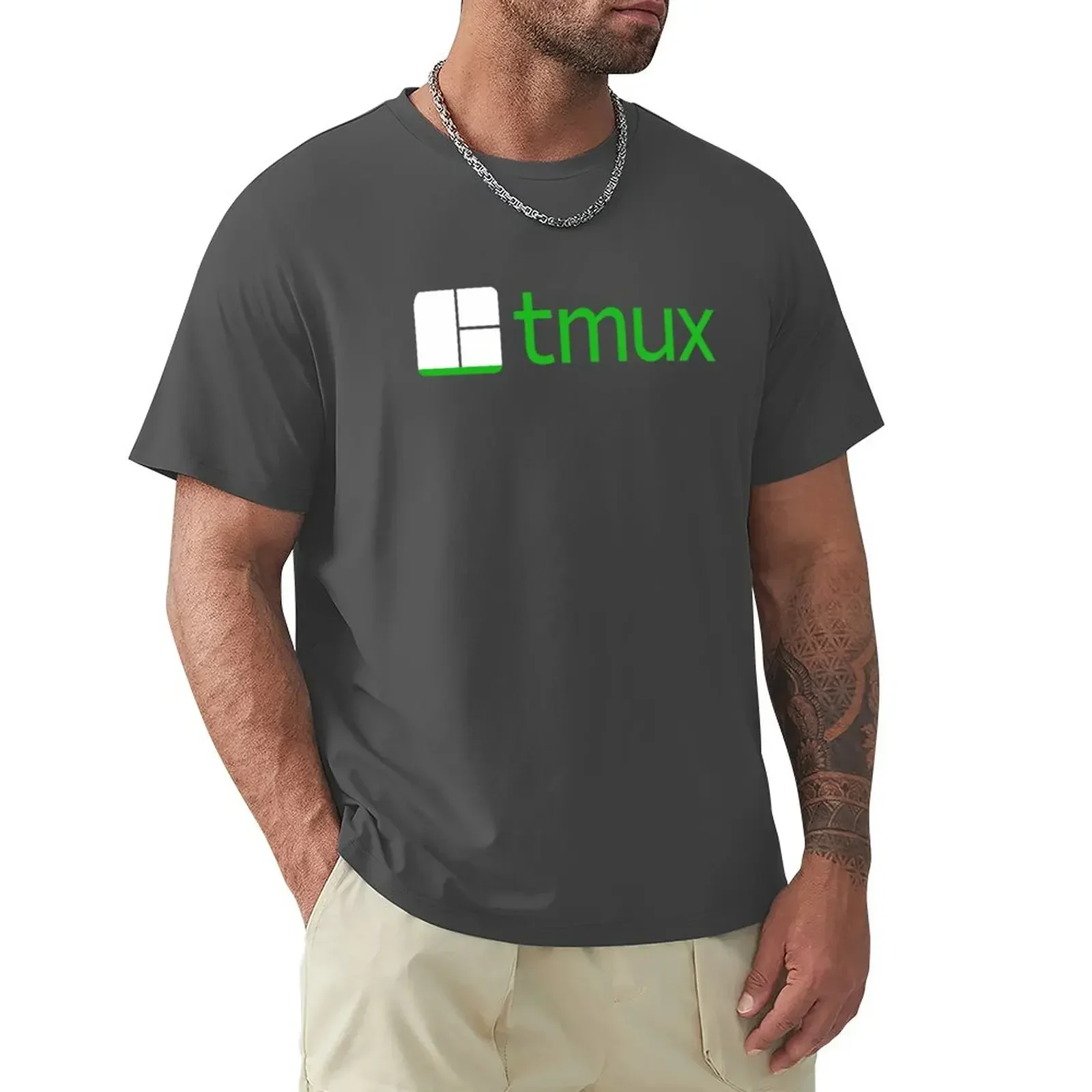 tmux logo T-Shirt summer tops quick drying blacks designer t shirt men ...