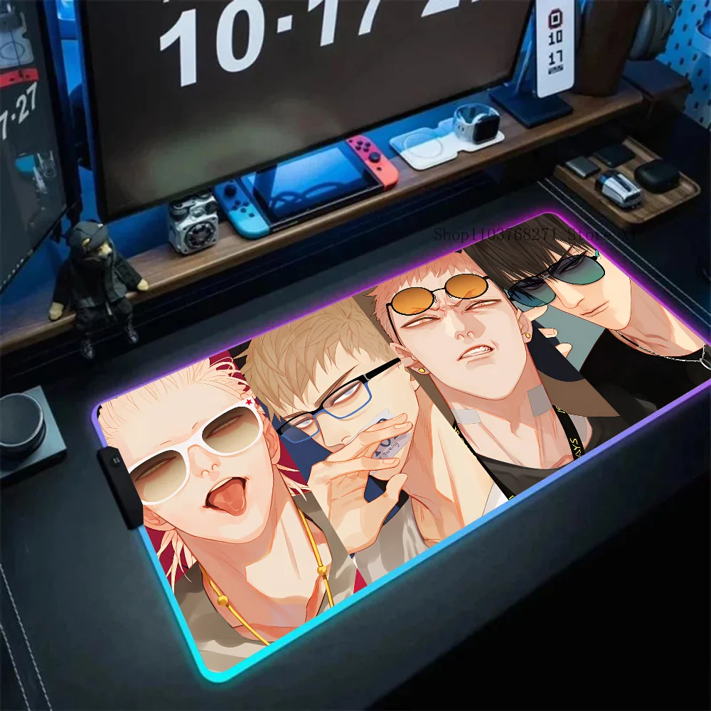 19 Days Mousepad XXL RGB Gaming Mouse Pads HD Black Gamer Accessories ...