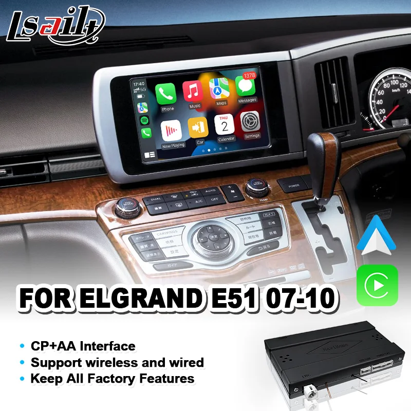 Lsailt CP + AA OEM Интеграция Android Auto Video Carplay Интерфейс для Nissan Elgrand E51 Series ...