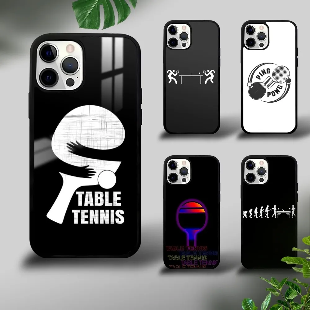 Table Tennis Racket Ping Pong Phone Case For iPhone 16 15 14 13 12 11 ...
