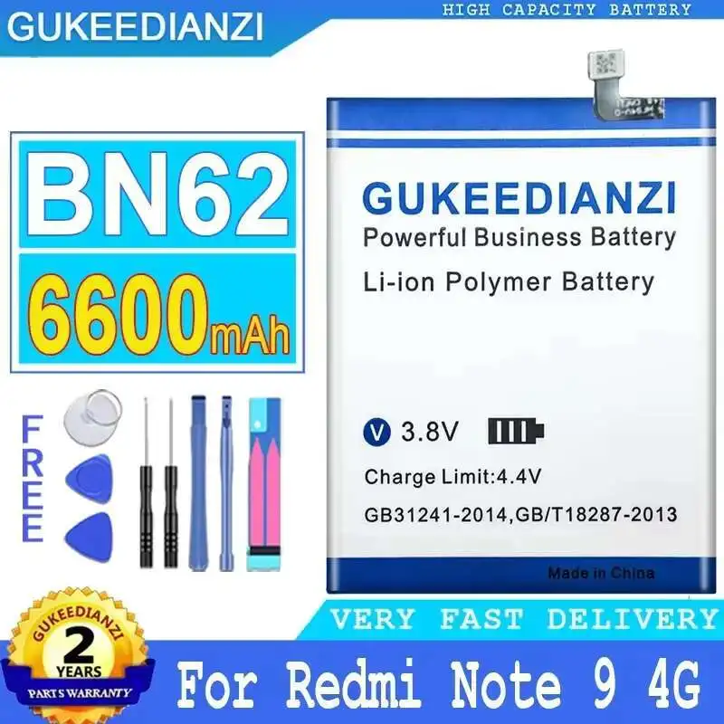 Для Xiaomi Redmi Note 9 4G BN62 для версии аккумулятора мобильного ...