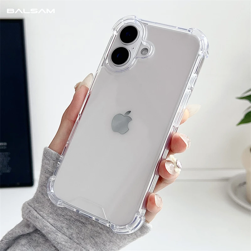 Прозрачный противоударный бронированный чехол для iPhone 16, 15, 14, 13, 12, 11 Pro XS Max XR 7 ...