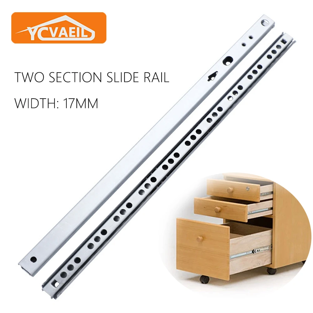 서랍레일 양방향 가이드 레일 슬라이드 슬라이드, 스틸 볼 슬라이드 레일, 가구 하드웨어 피팅, 17mm 너비, 1 쌍 ...