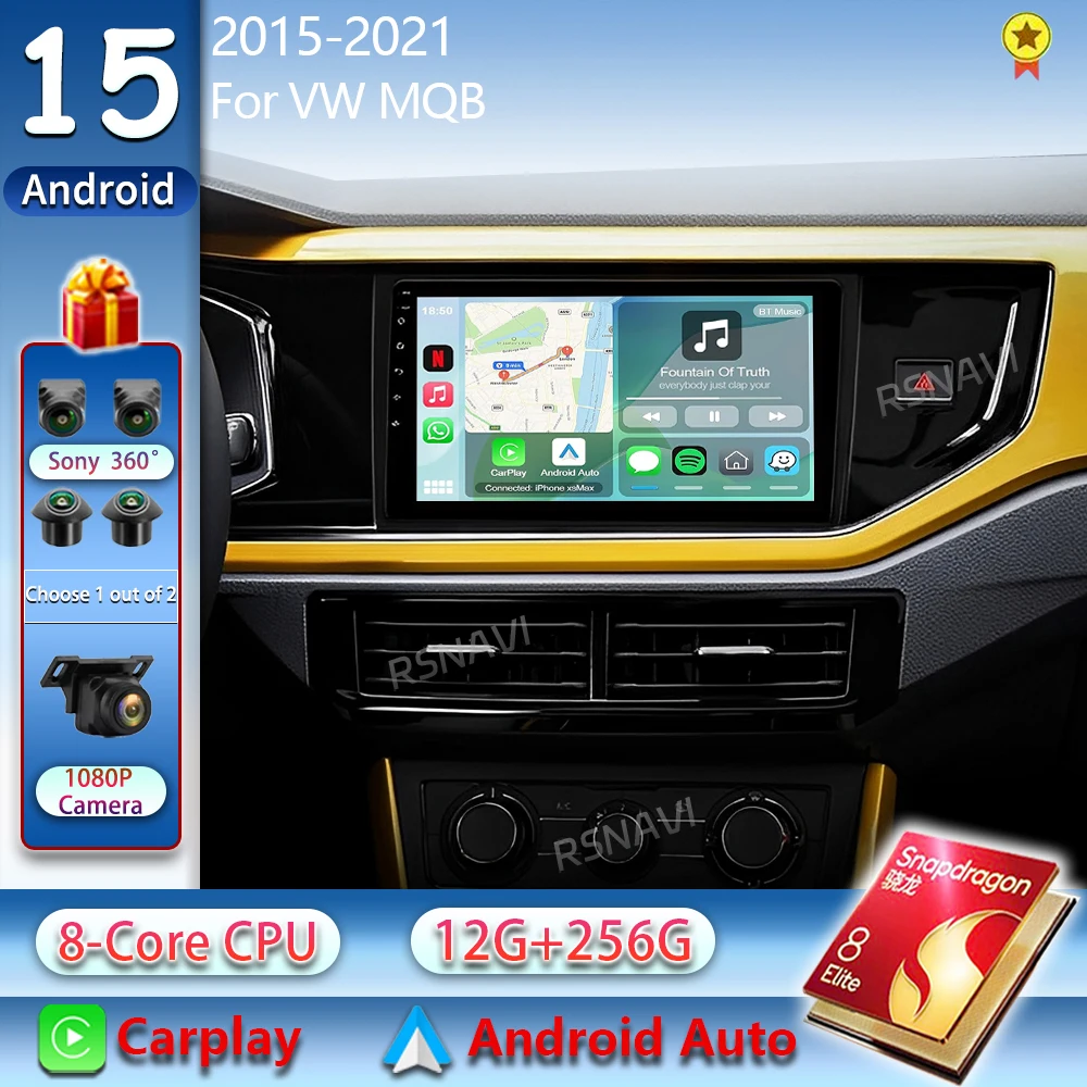 Автомобильный радиоприемник Android 15, Android Auto для VW Volkswagen ...