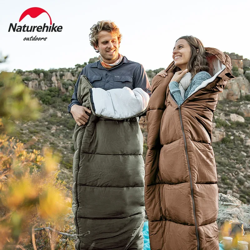 Naturehike Winter U Series Зелёный хлопковый спальный мешок 2-местный ...