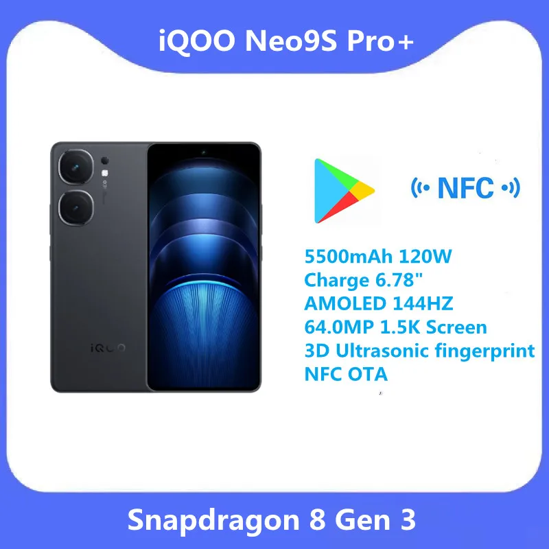 IQOO NEO 9S Pro Plus 5G NFC Snapdragon 8 Gen 3 6,78 дюйма 144 Гц AMOLED-экран 50 МП OIS-камера ...
