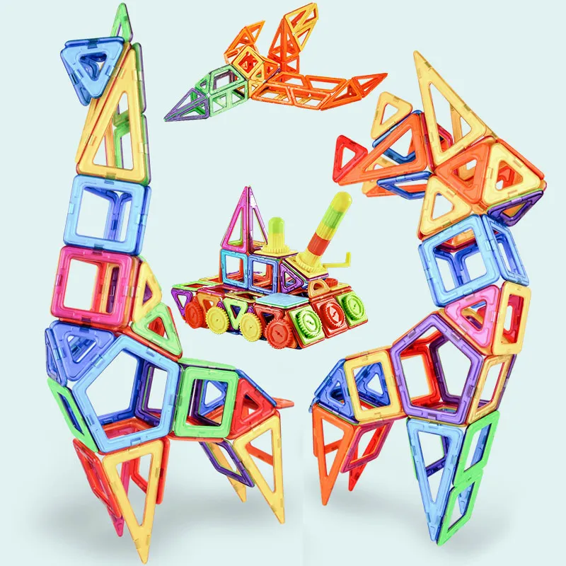 82pcs Big Size Magnetic Building Blocks Triangle Square Constructor ...