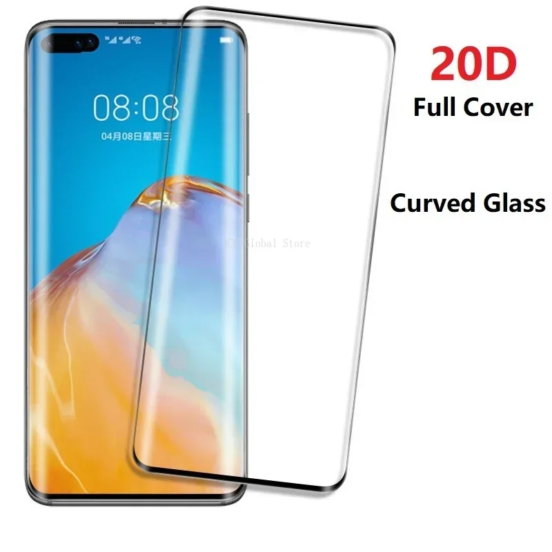 Защитное стекло 20D Curver для Huawei P50 P40 P30 Pro Защитная пленка для экрана Huawei Mate 40 ...