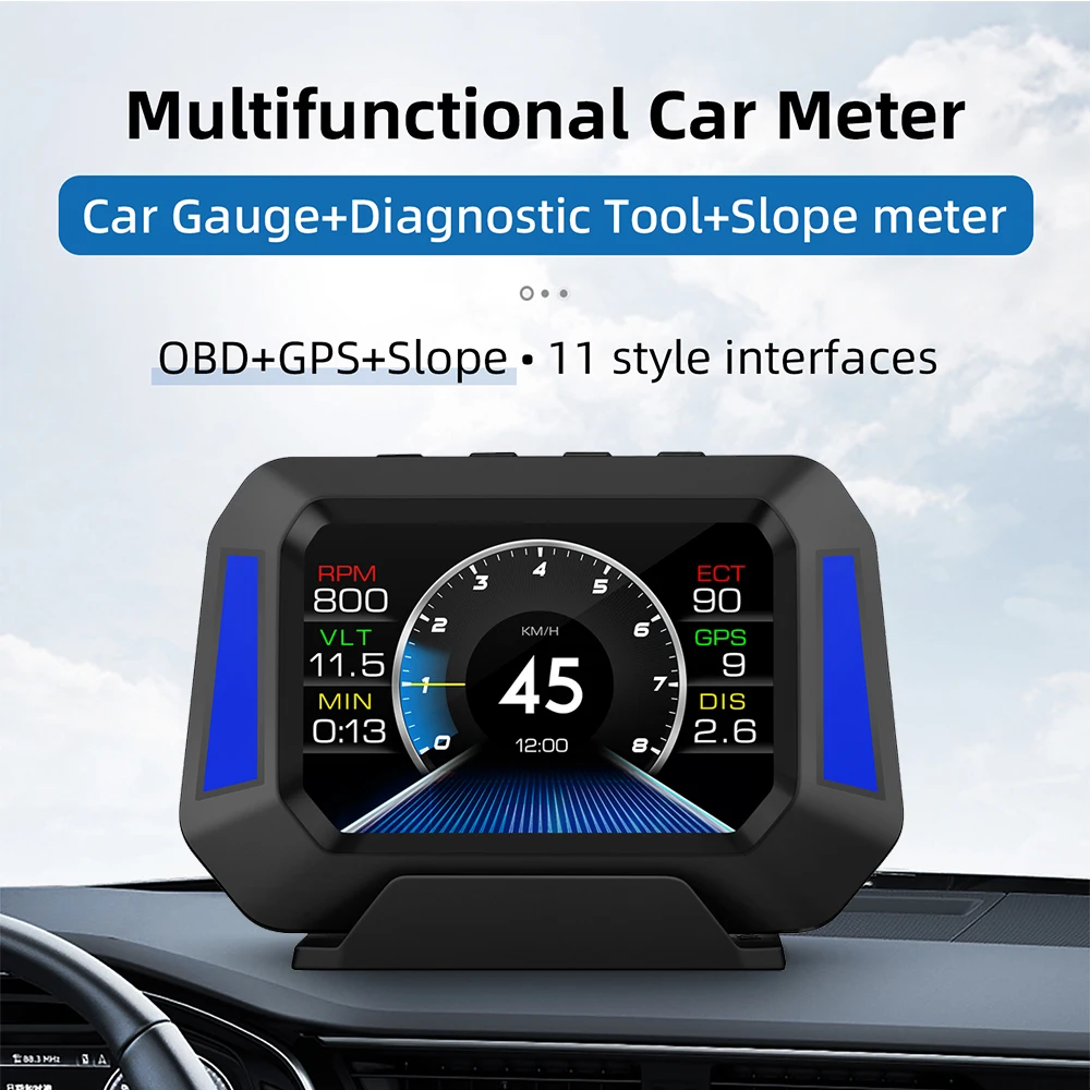 Автомобильный инклинометр P21 HUD 4x4 OBD GPS система измерения ...