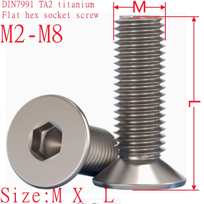 Титановые винты DIN7991 ZFhong m2 m2.5 m3 m4 m5 m6 m8 | AliExpress
