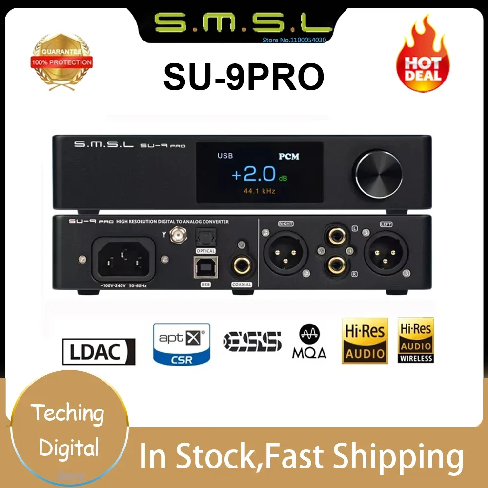 SMSL SU9 PRO MQA декодер Bluetooth 5.0 SU-9 Pro Аудио ЦАП SU9pro ...