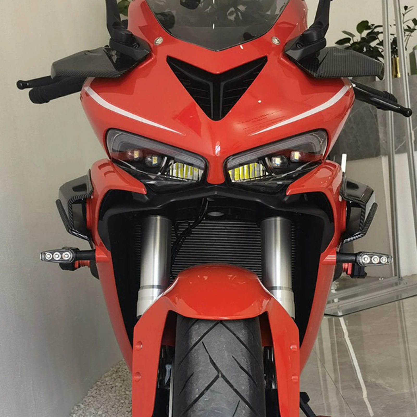 Motorcycle Front Side Spoiler Carbon Fiber Side Wing Deflector ...
