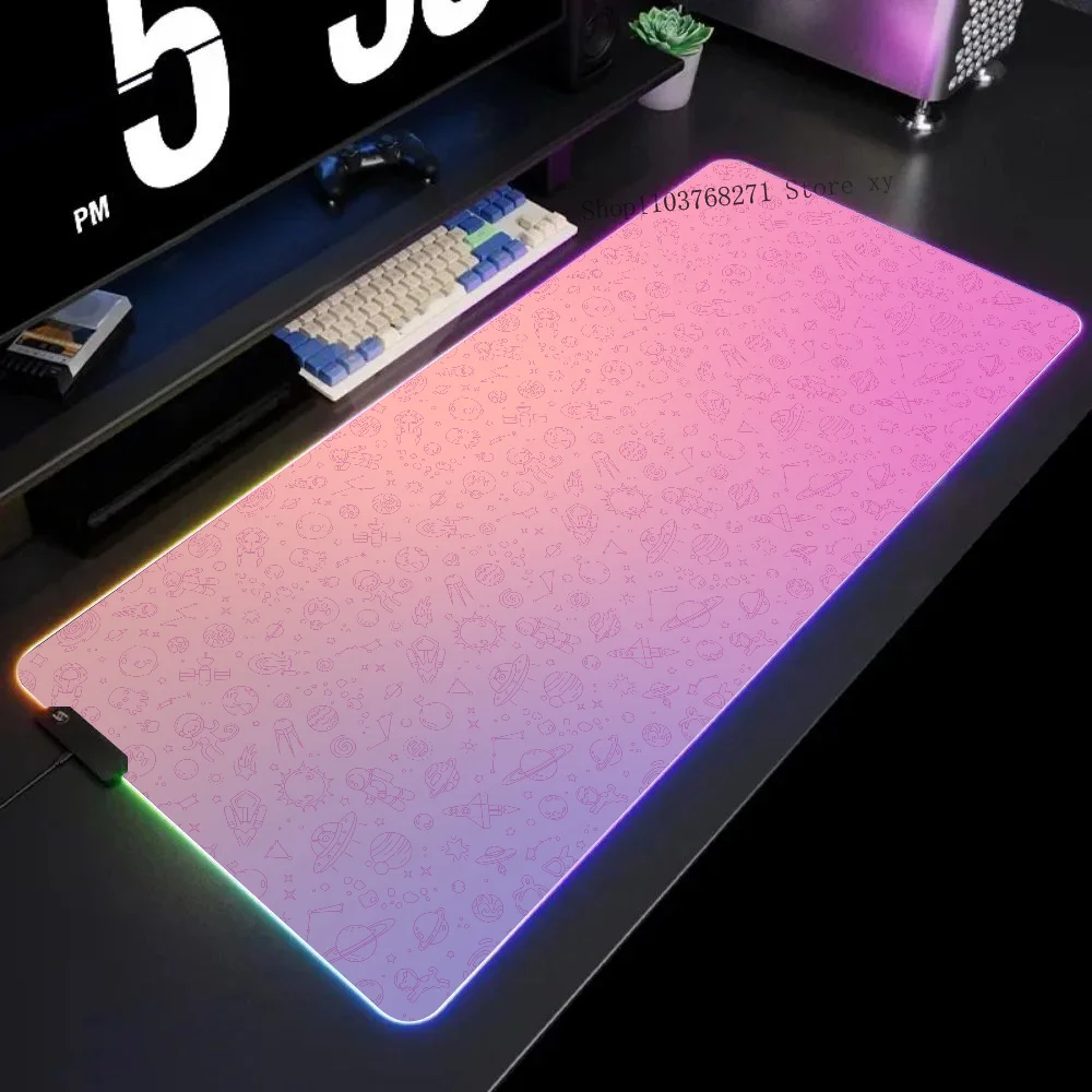 Gradient Pattern Cute Mousepad XXL RGB Gaming Mouse Pads HD Black Gamer ...