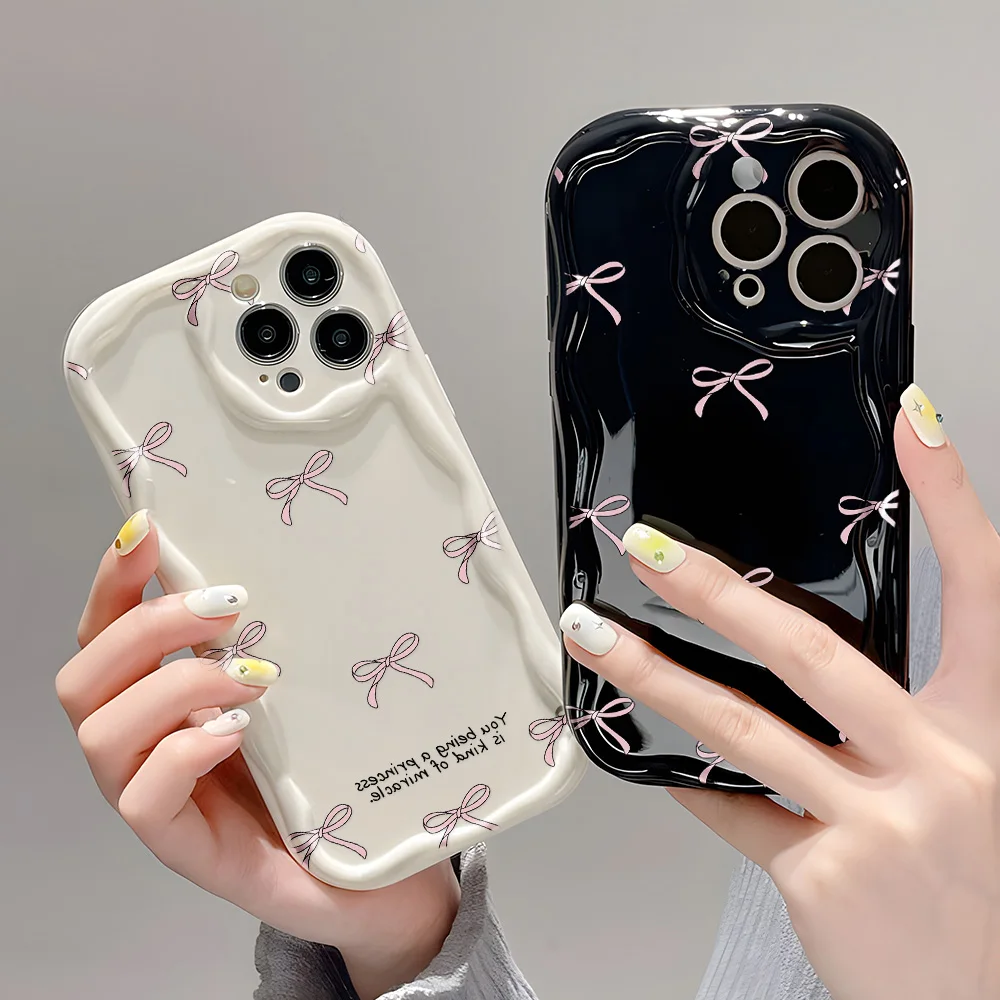 Розовый чехол для телефона с бантом для iPhone 11, чехол для iPhone 15 ...