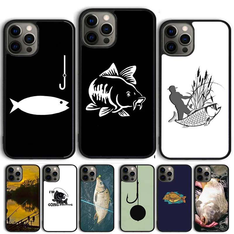 Fish Fishing Carp Phone Case For iPhone 14 15 16 13 12 Mini Max Cover ...