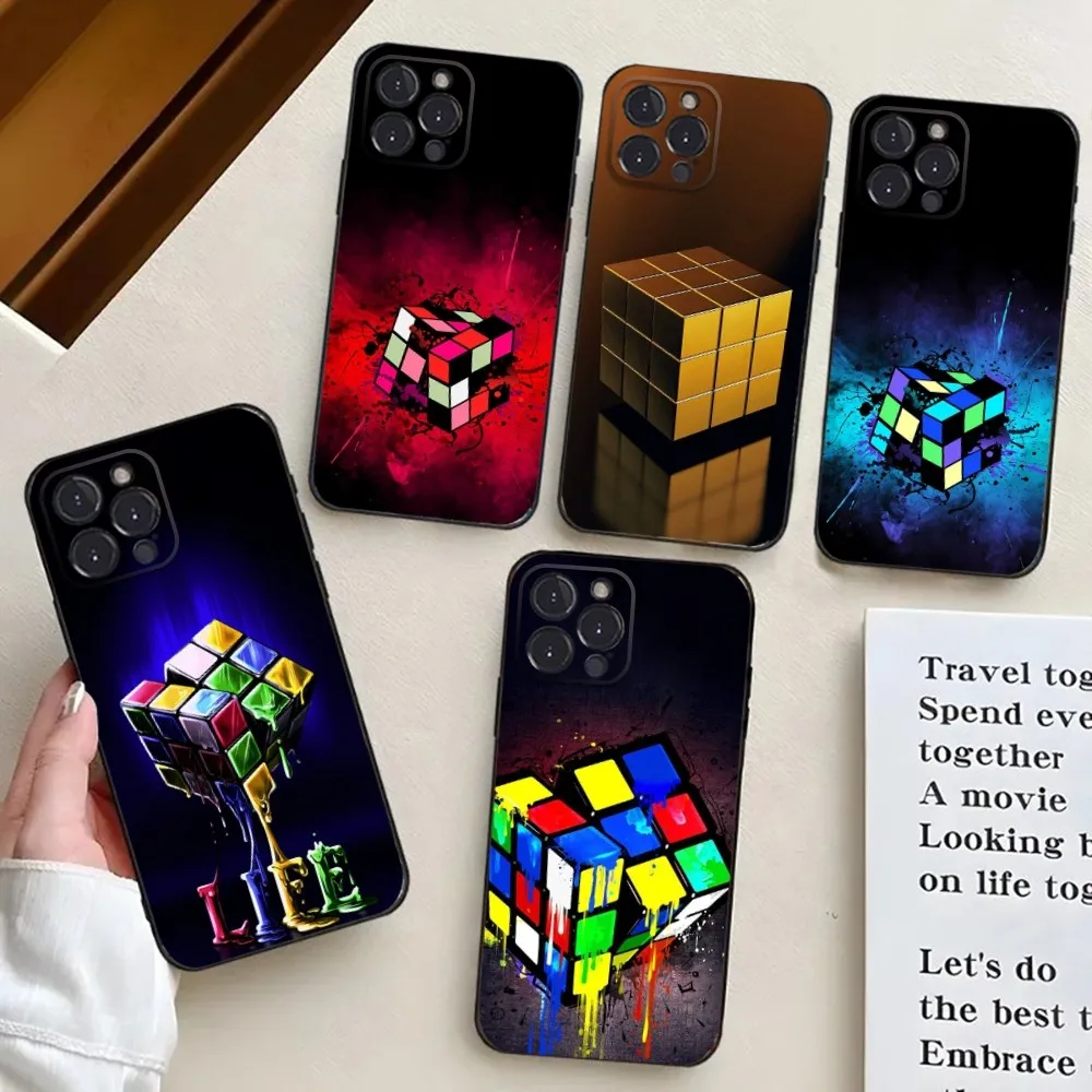 Cool Funny Rubiks Cube Phone Case For iPhone 16,15,14,13,12,11,Pro,X,XS ...