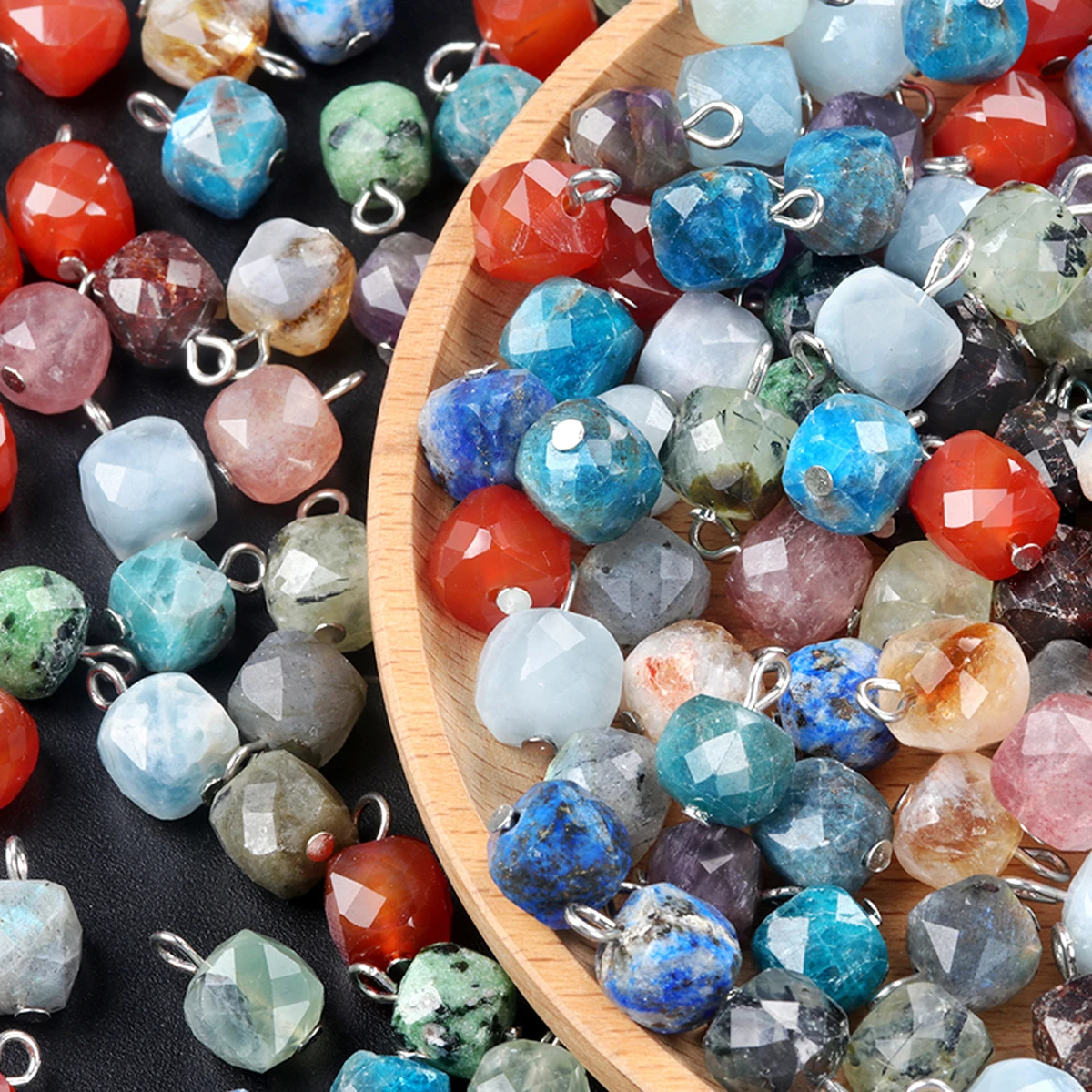 Квадратные бусины из агата и аметиста | AliExpress