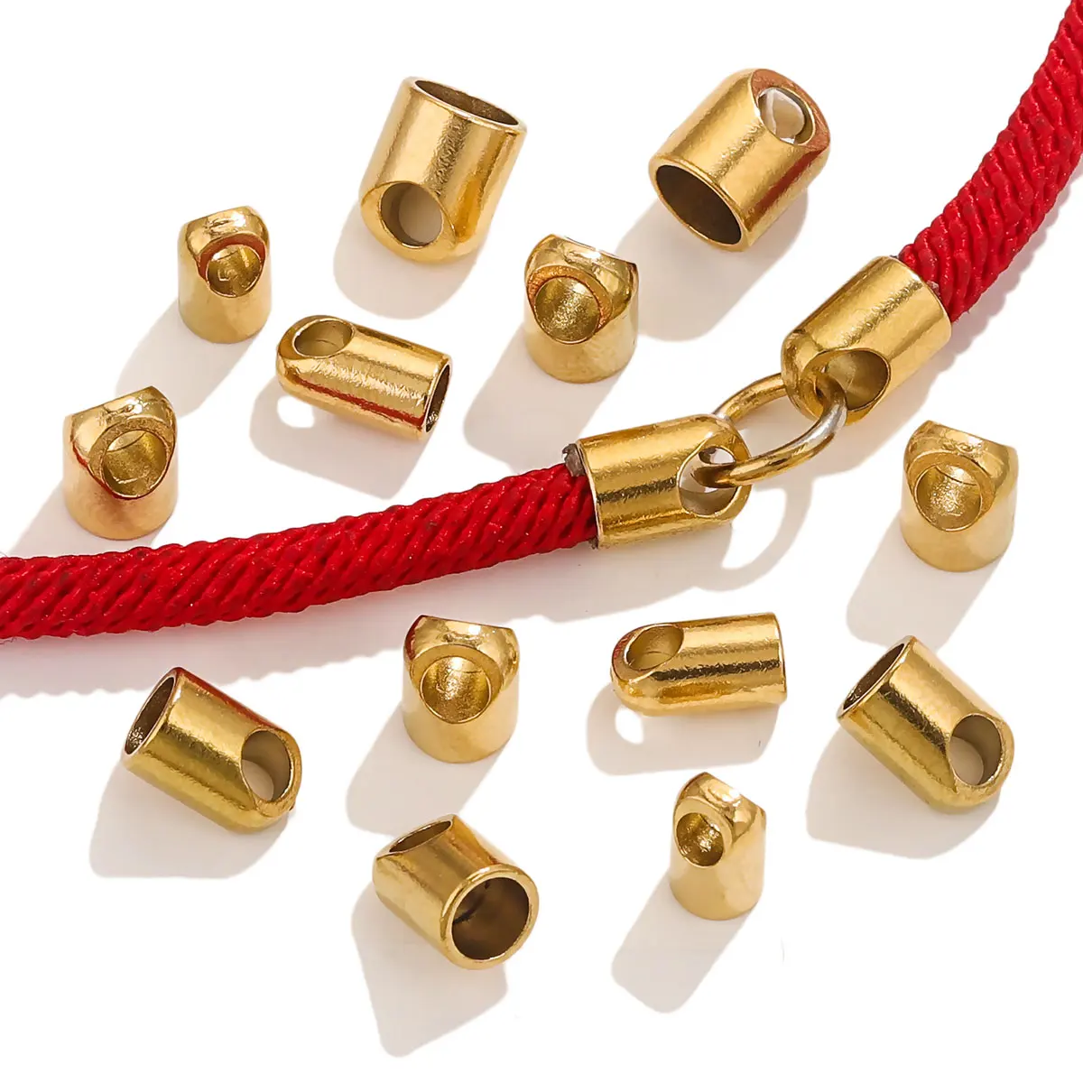 10 шт., цилиндрические бусины из нержавеющей стали Aiovlo | AliExpress