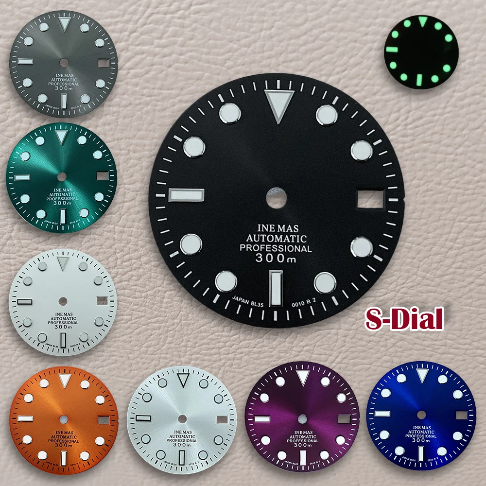 Новый 28,5 мм S логотип SUB Sunburst циферблат подходит для NH35/NH36 ...