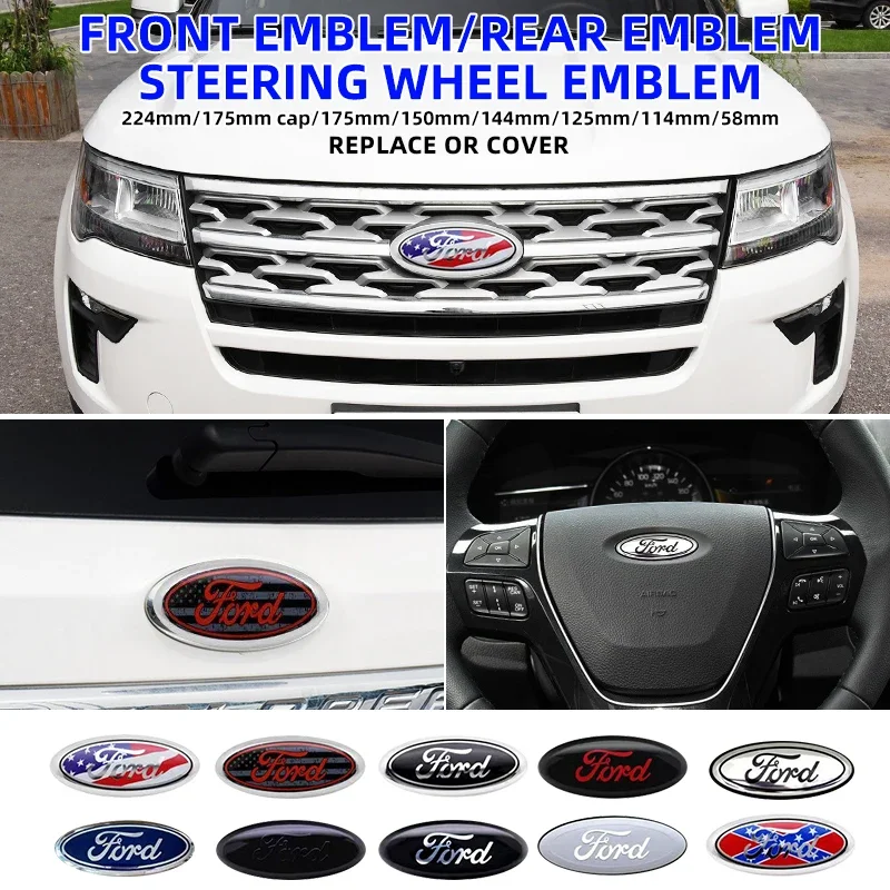 Car front grille Emblem Rear trunk Logo Badge Sticker For Ford Mondeo ...