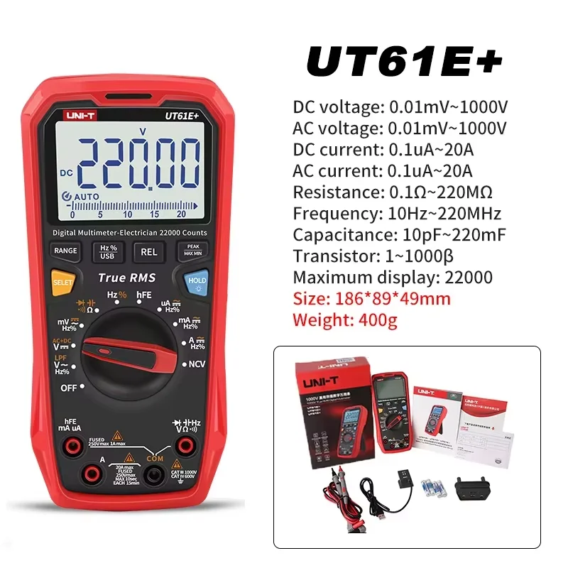 UNI-T UT61E PLUS Цифровой профессиональный для лабораторного тестирования, ремонта цепей ...