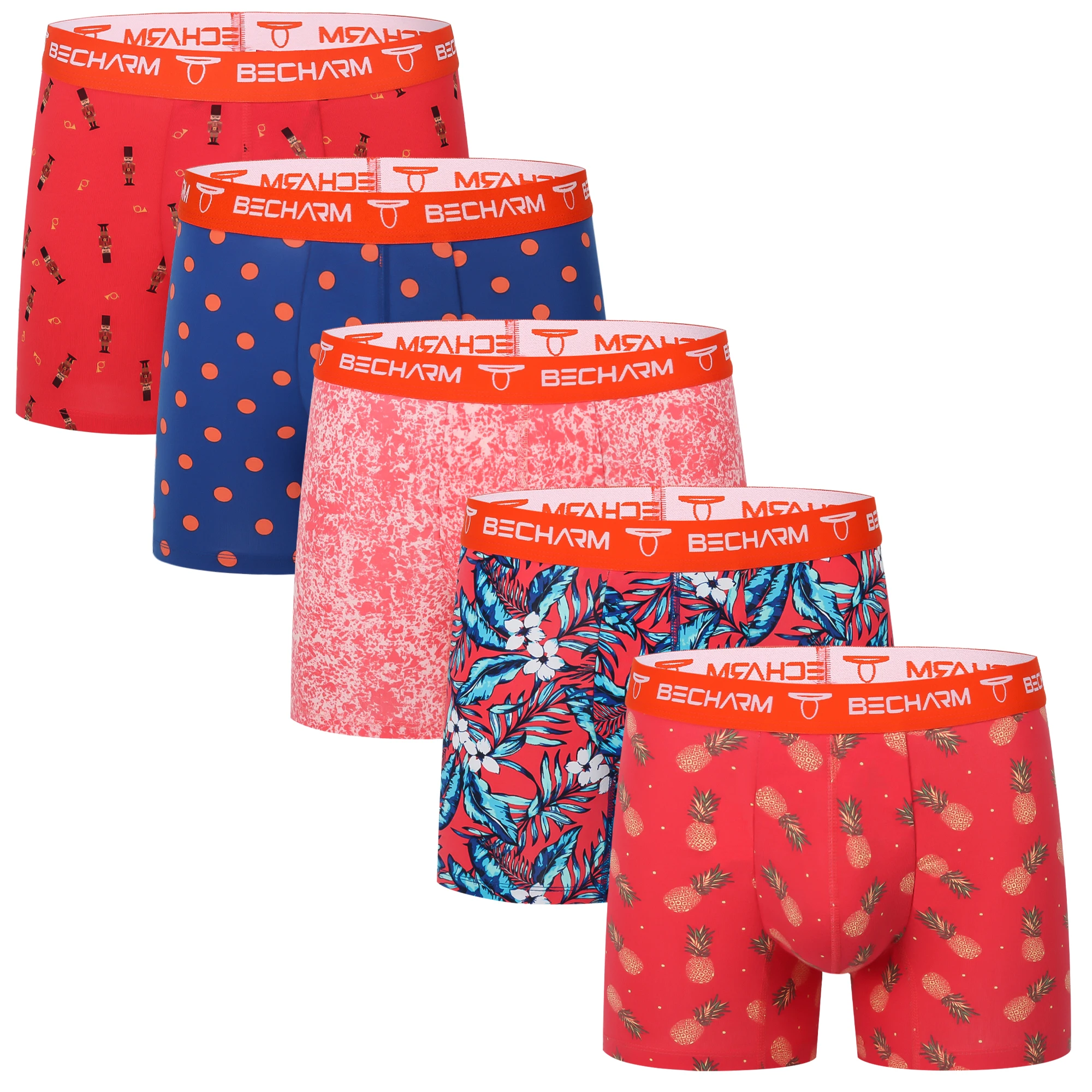 BECHARM Мужское нижнее белье Разноцветные трусы-боксеры из хлопка и ...