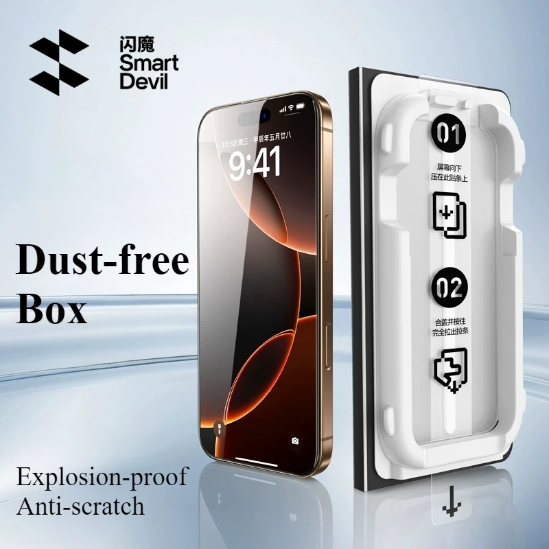 Защитная пленка для экрана SmartDevil без пыли для iPhone 16 Pro Max 15 14 HD, прозрачная пленка ...