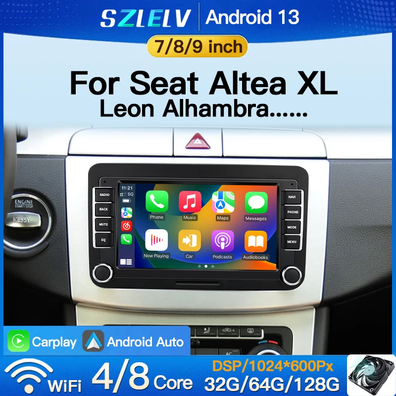 Беспроводной Carplay Auto Audio для VW Seat Altea XL Leon Alhambra Caddy Автомобильный ...