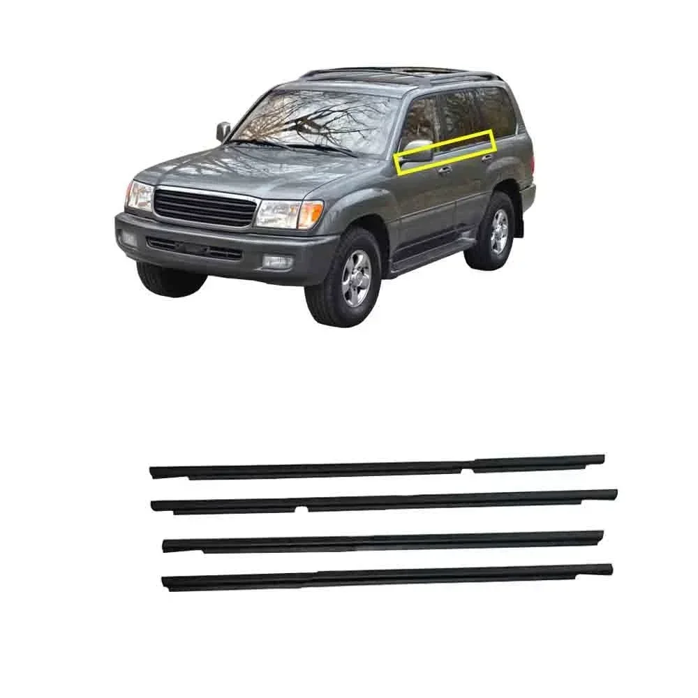 4 шт. черное резиновое наружное оконное стекло для Toyota Land Cruiser ...