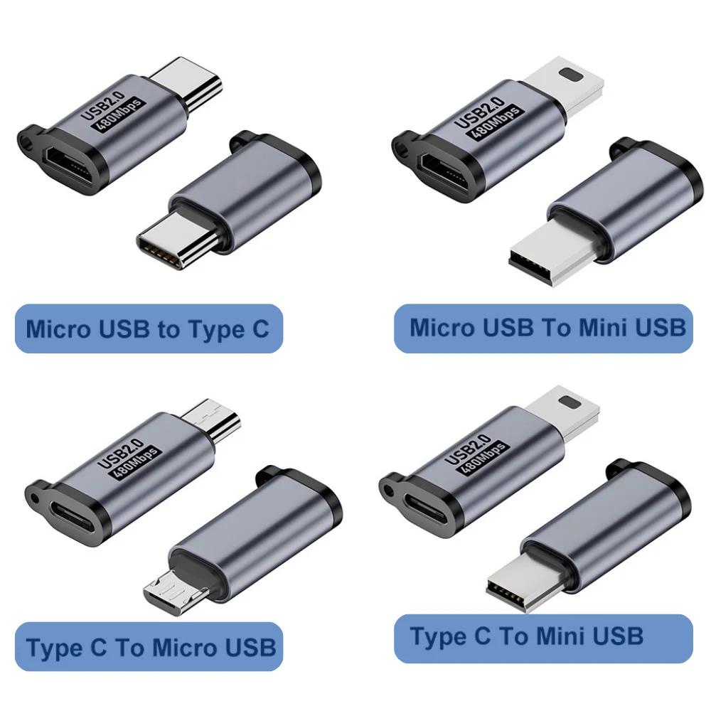 2/4 шт. Type-C «мама» на Micro USB «папа»/мини-USB «папа» Micro USB ...