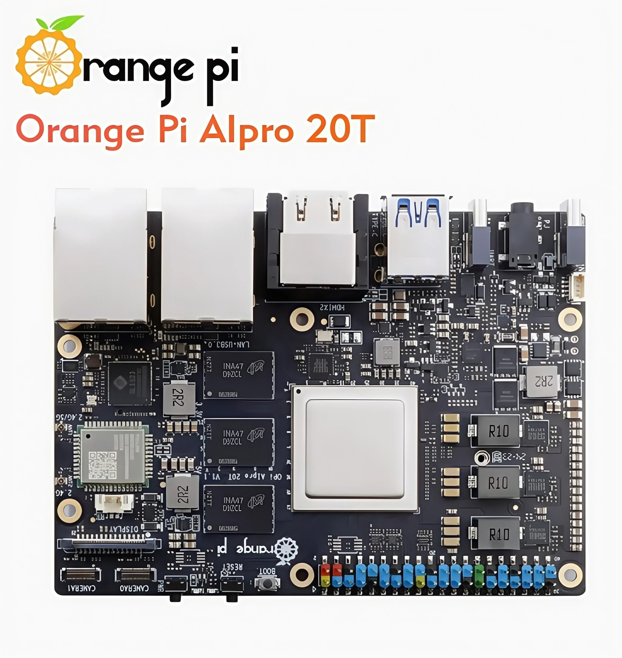 Плата разработки OrangePi Ascend AIPro, процессор AI, 20 точек, встроенное питание, Wi-Fi ...