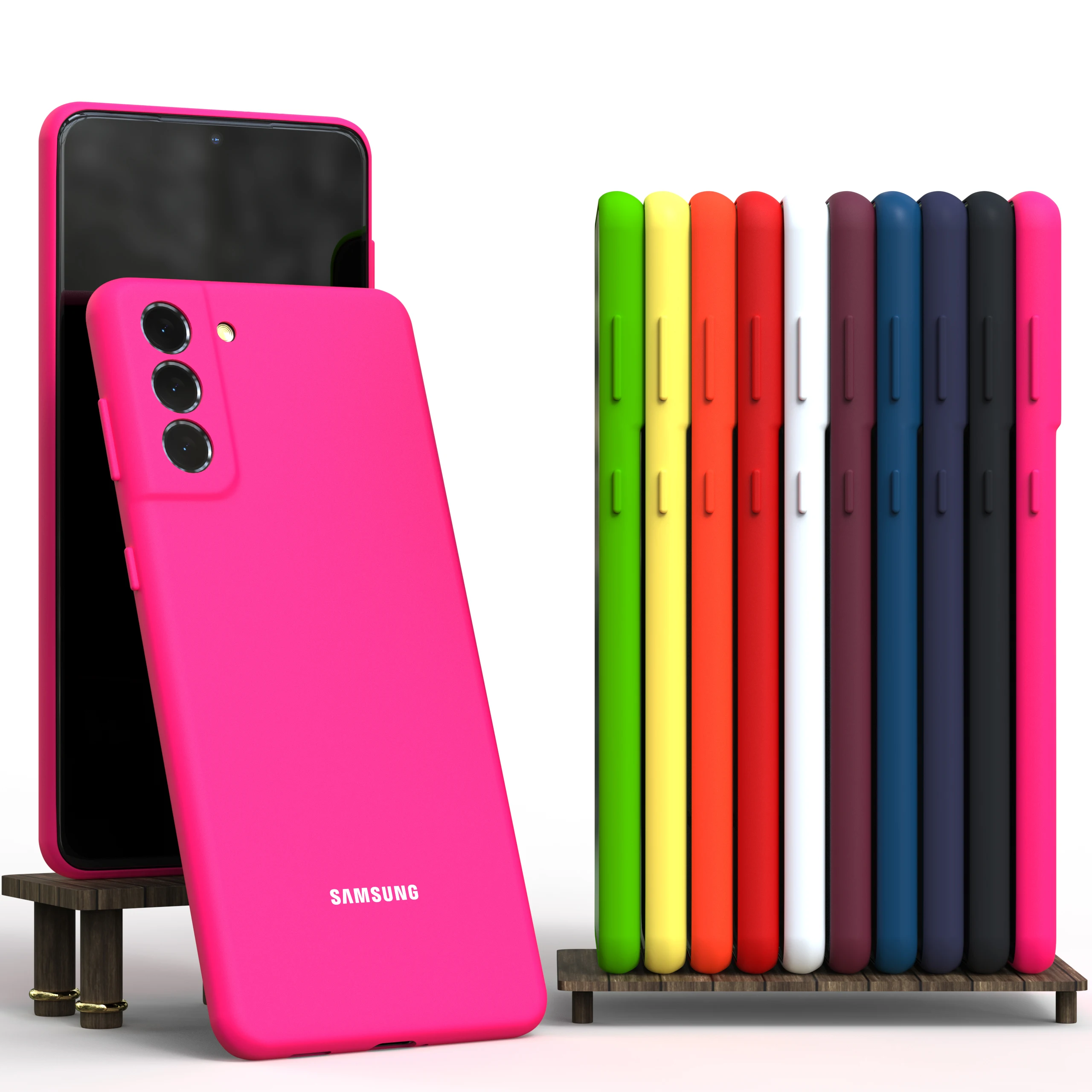 New For Samsung Galaxy S21FE Liquid Silicone Case S 21 23 24 FE 5G ...
