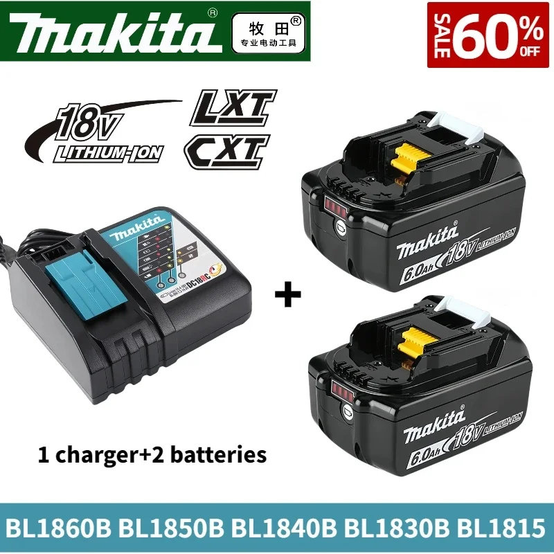 Литиевый аккумулятор для Makita 18 В, BL1840, BL1830B, BL1850B, BL1860 ...