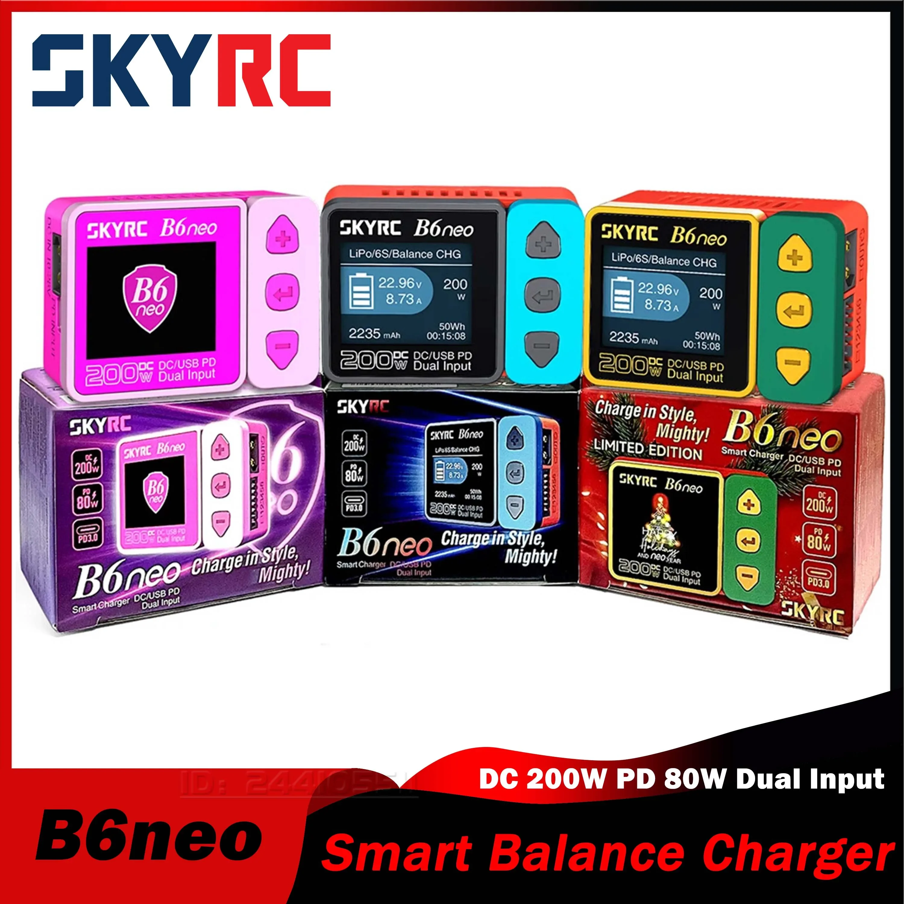 SKYRC B6neo DC 200W PD 80W Smart Charger с двойным входом LiPo ...
