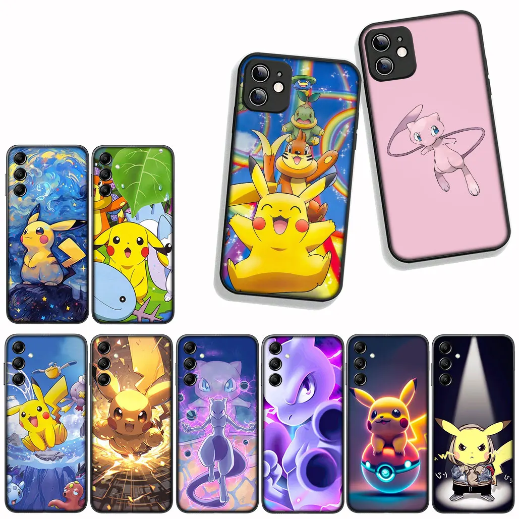 Чехол Mew Two Mewtwo P-Pokemons P-Pikachus для телефона Apple iPhone 16 15 14 11 Pro Max SE2 SE3 ...
