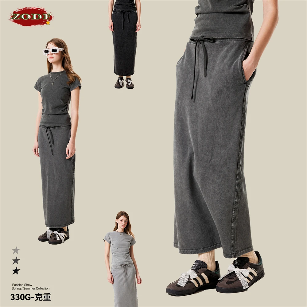 ZODF Винтаж длинная юбка из хлопка HY1012 | AliExpress