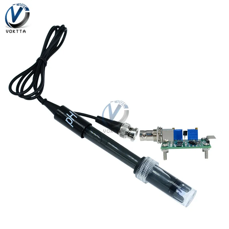 PH Electrode Sensor PH 0-14 Value Detection Regulator Sensor Module ...
